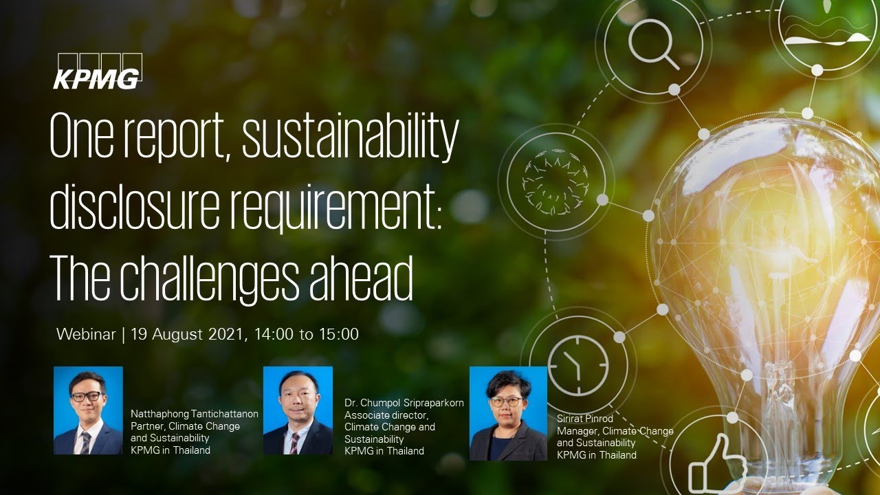 [KPMG webinar] One report, sustainability disclosure requirement - The ...