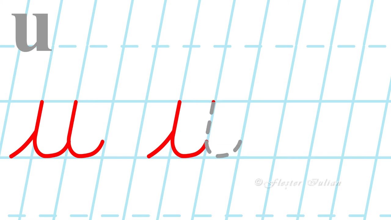 Exerciții - litera u mic de mână - YouTube
