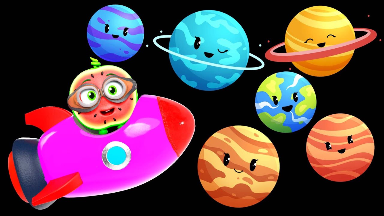 Twinkling Planets! Cute Baby Characters Have A Dancing Party In Space ...