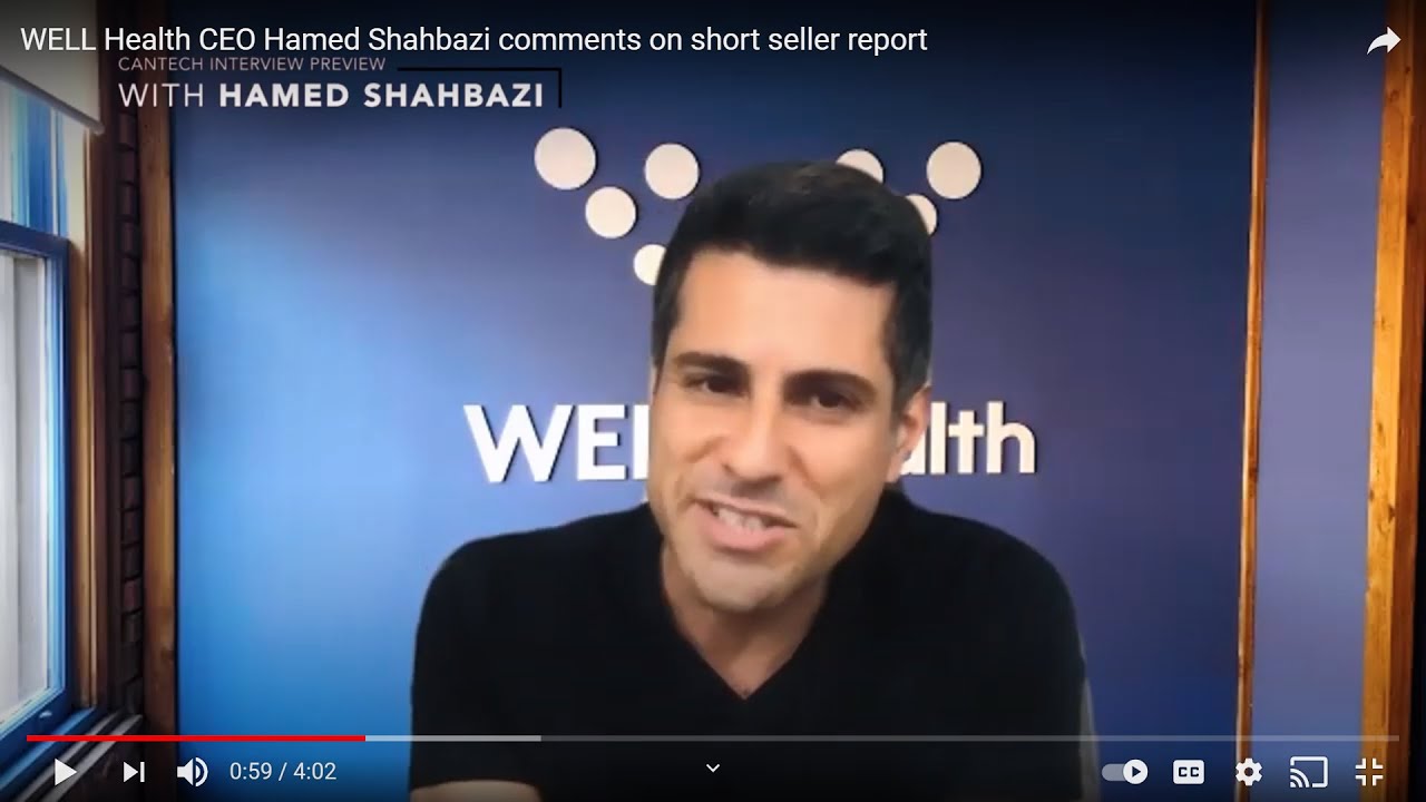 WELL Health (TSX:WELL) CEO Hamed Shahbazi, full interview - YouTube