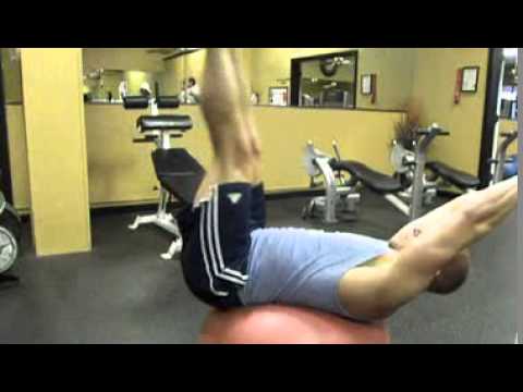 Reverse Crunch on Swiss Ball - YouTube