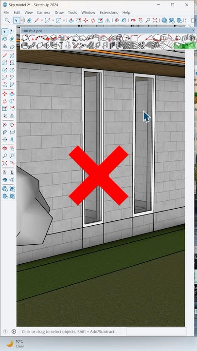 Easy and fast way to create windows in sketchup #new #youtubeshorts #viralvideo #sketchup - YouTube