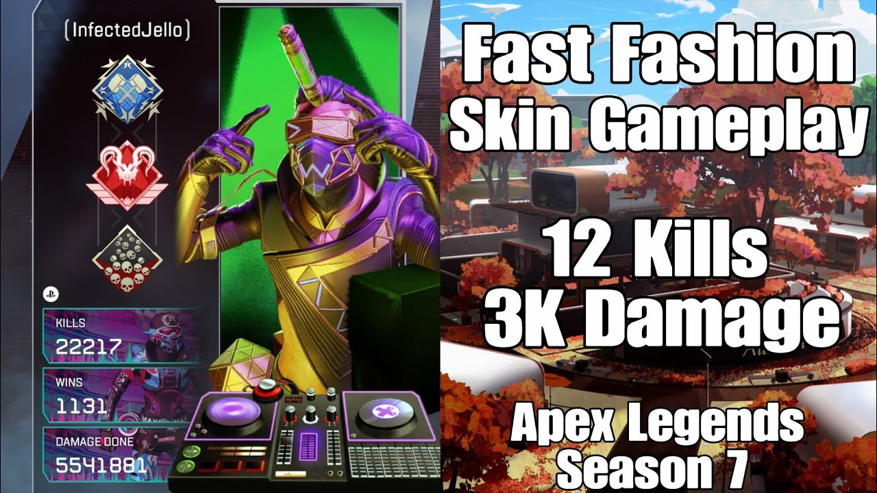 Fast Fashion Octane Skin! 12 Kills 3K Damage! (Apex Legends Season 7 ...