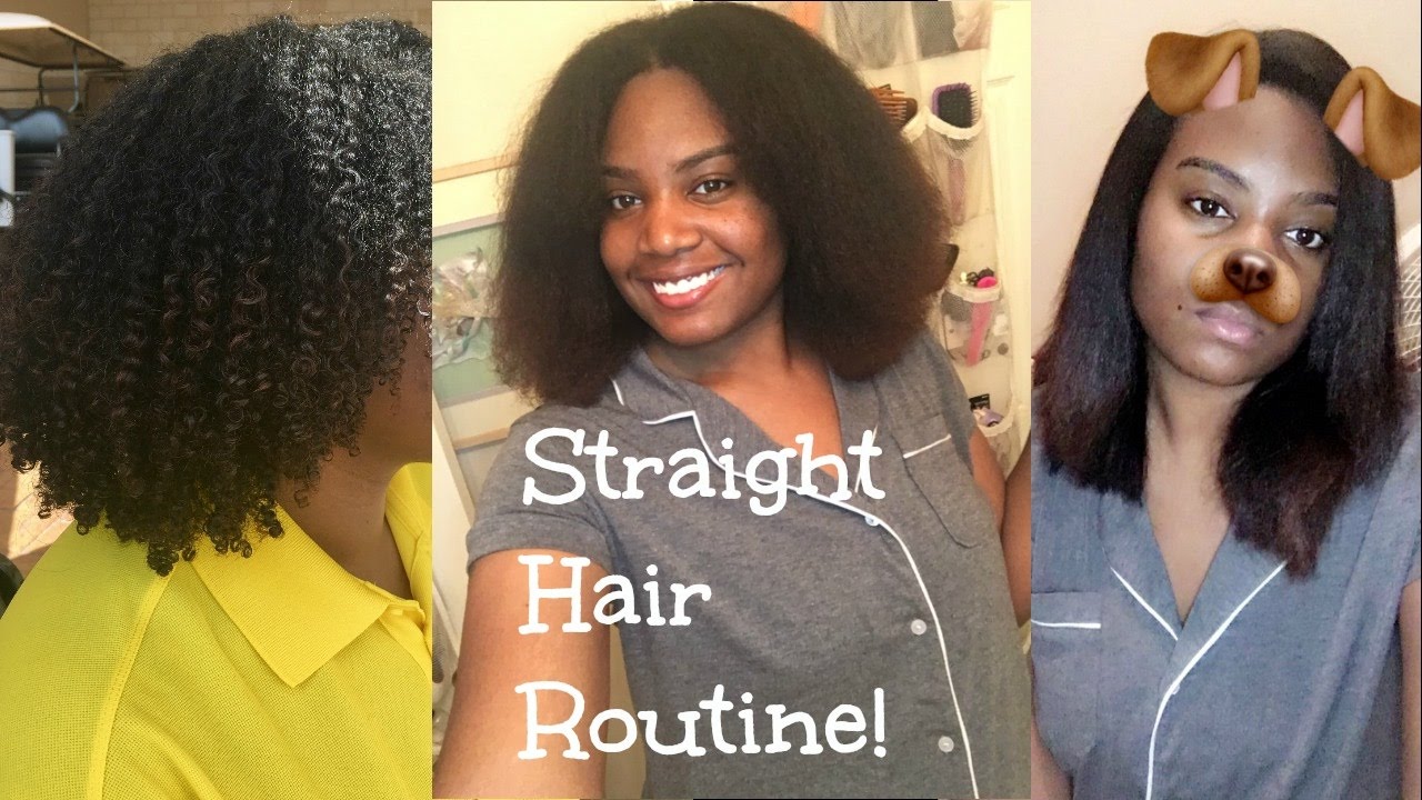 My Curly To Straight Hair Routine! - YouTube