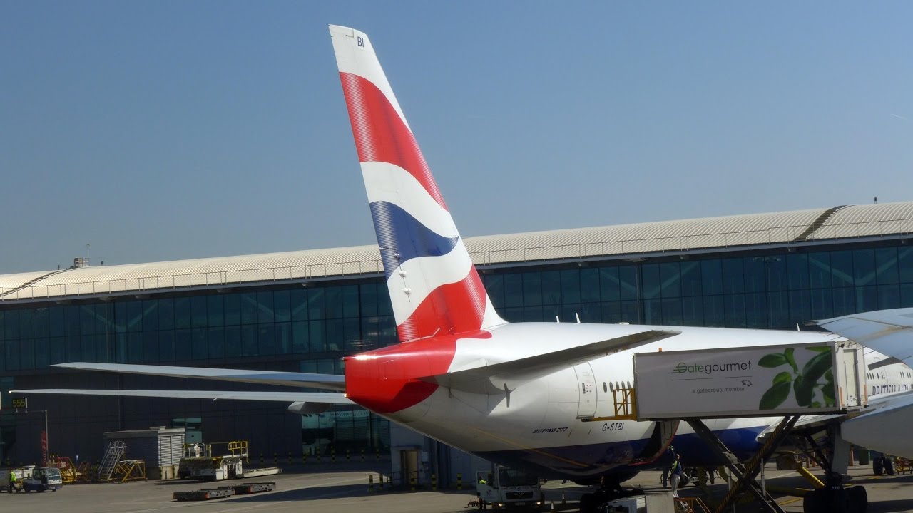 British Airways Takeoff 777-300 Heathrow LHR to Newark EWR - YouTube