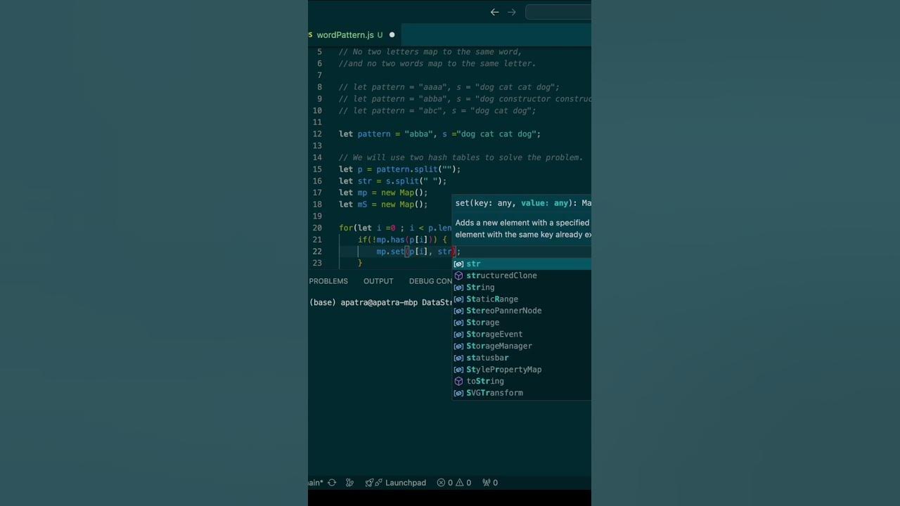 Word Pattern In Javascript Leetcode 290 Javascript Coding Leetcode