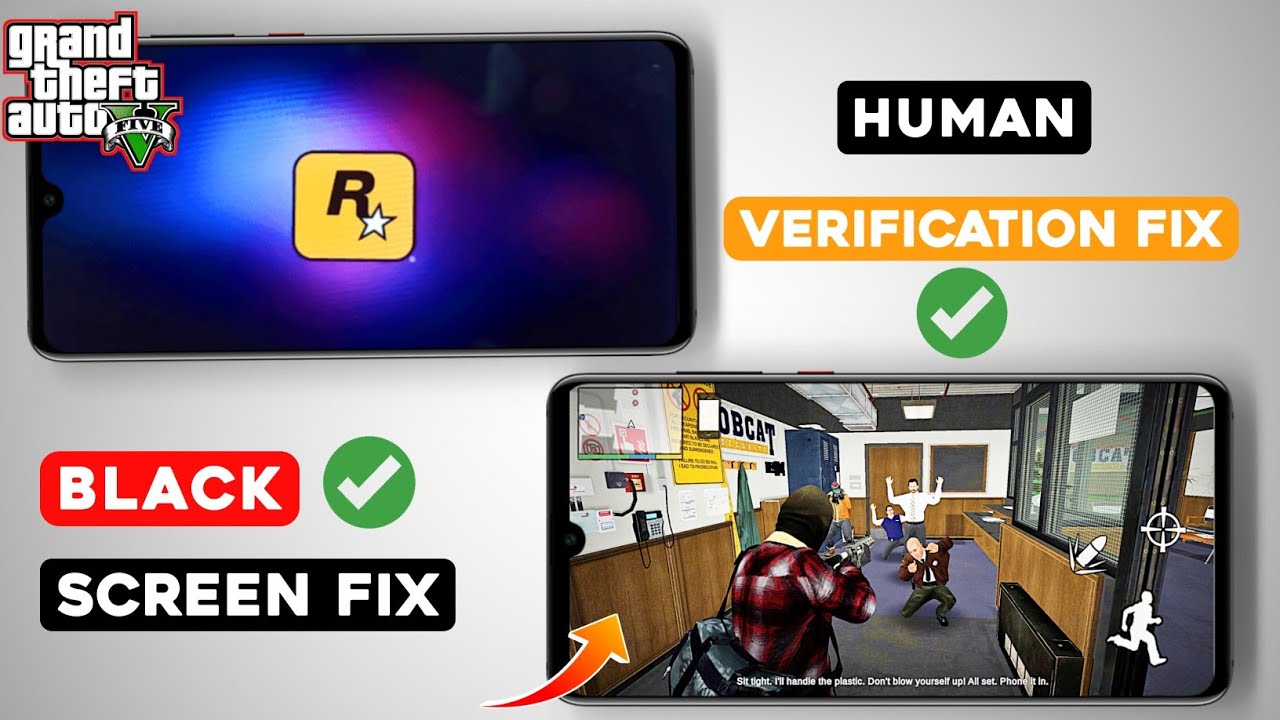 GTA V MOBILE Black Screen Fix 2023 | Human Verification Skip | All ...