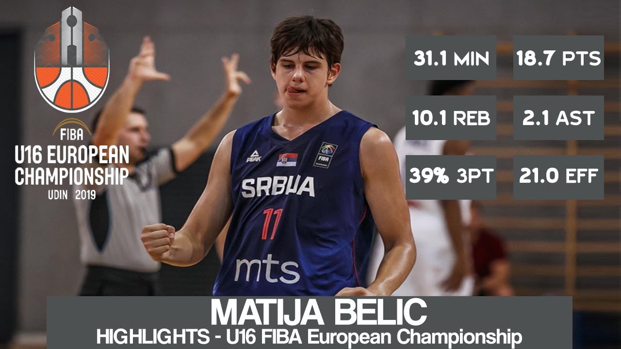 Matija Belic - 2019 FIBA U16 European Championship - YouTube