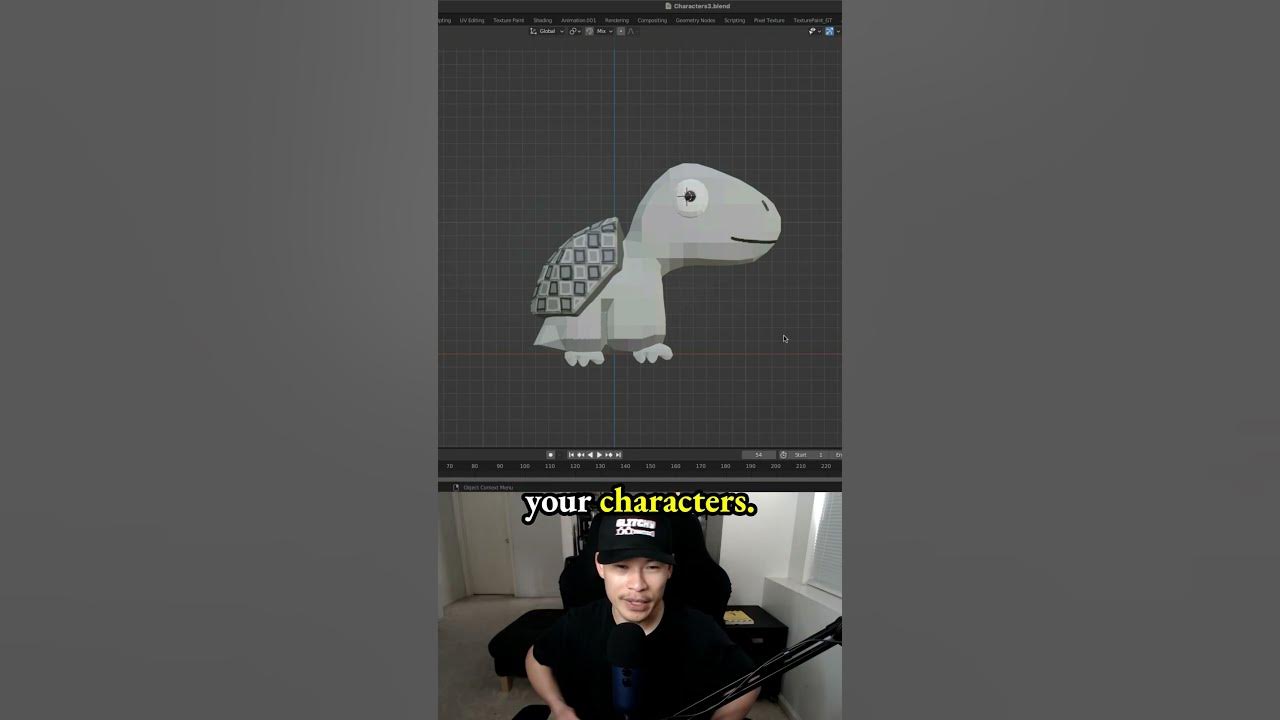 Enhancing Character Design: From Paws to Legs - making a 3d game in Blender - 3.4: Dino Turtle ...