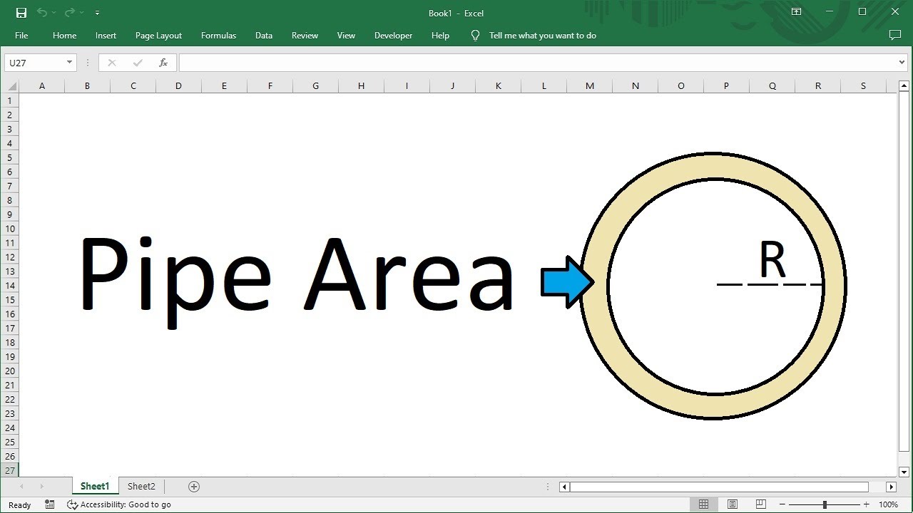 Cross Sectional Area of a Hollow Pipe in Excel - YouTube