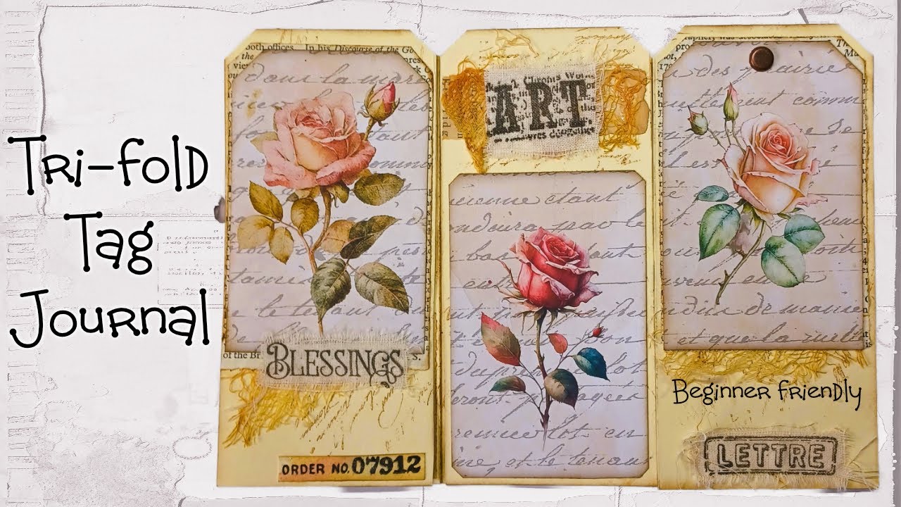 Tag journal with flip ups - YouTube