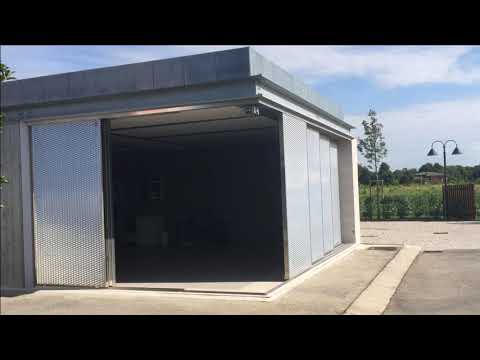 DOPPIA PORTA TELESCOPICA AD ANGOLO PER GARAGE - DOUBLE TELESCOPIC ...