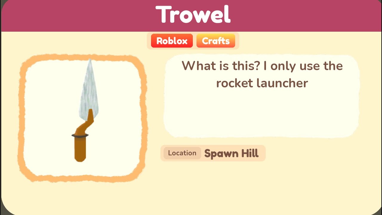How to Find Trowel (Roblox Find Everything) - YouTube