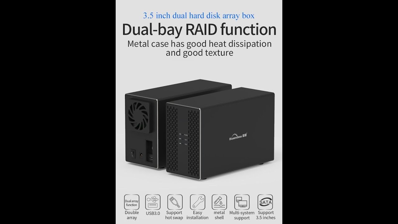 Blueendless Interface 3.5 inch 2 Bay RAID Combination Array HDD ...