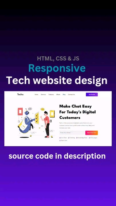 Responsive tech web design using html css and javascript #shorts #tech #techcompany #coding ...