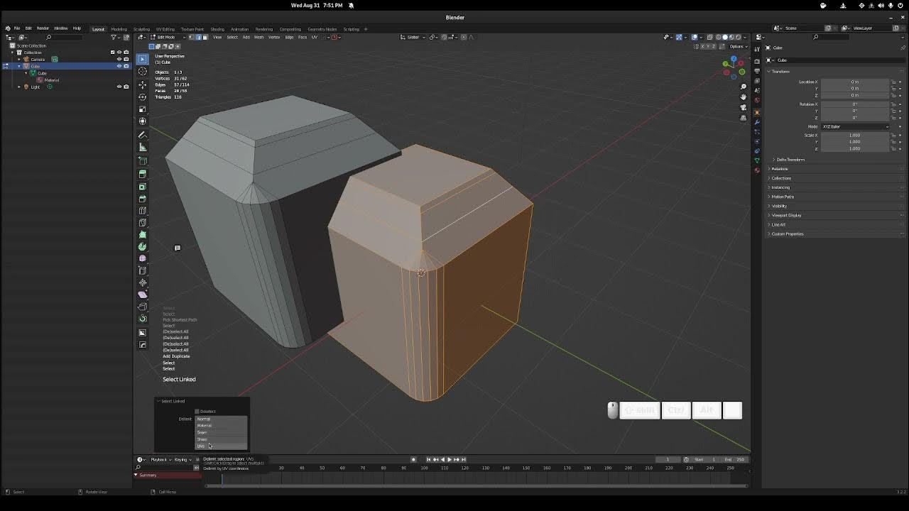 Blender edit-mode selection - YouTube