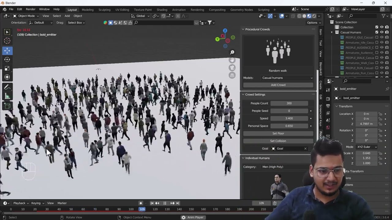Blender Procedural Crowds Addon Deepak Graphics Youtube 4931