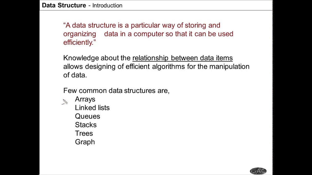 Data Structure And Algorithm 1 Introduction To Datastructure Youtube