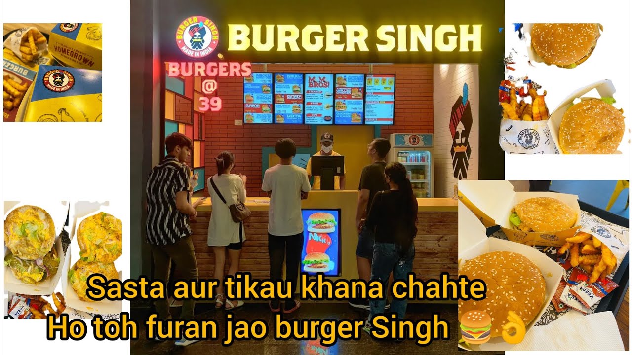 First Time Try Burger Singh 🍔 || Taste Of Nikku Singh Burger || First Experience😍 Burger Singh 👌 ...