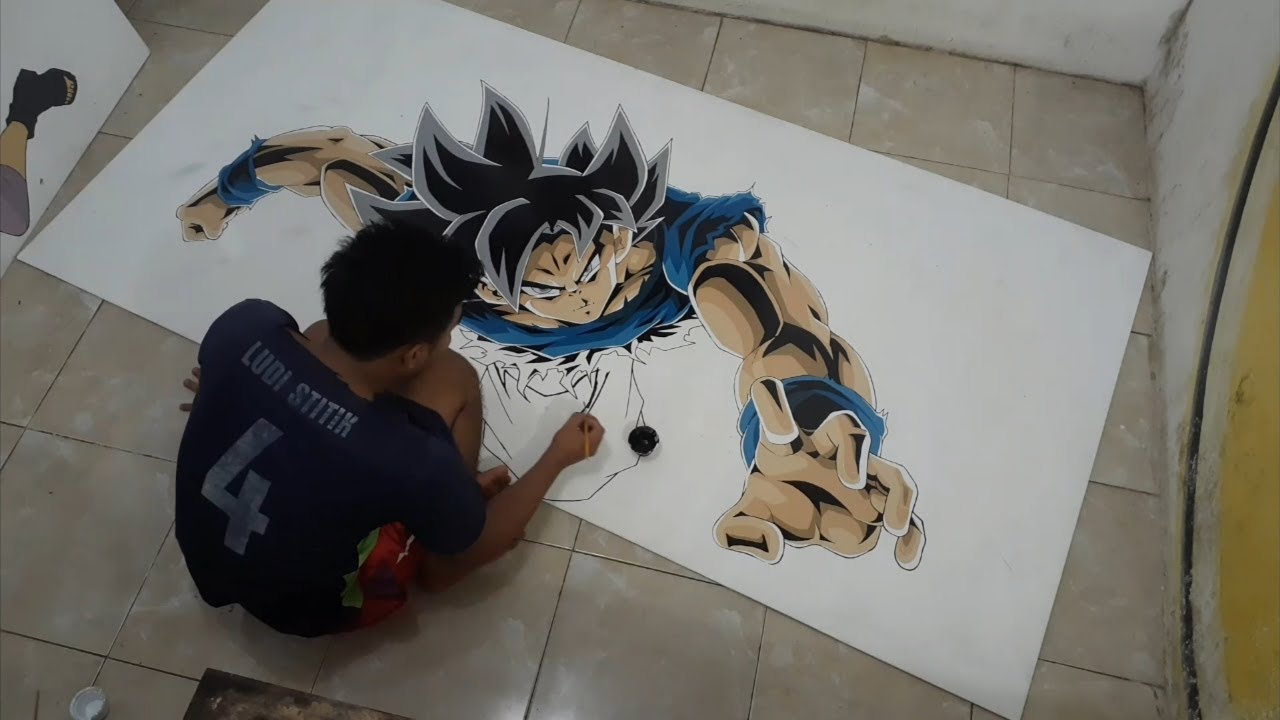 Dragonball super Goku murals timelapse - YouTube