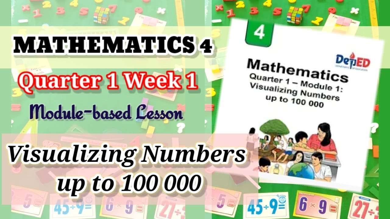 MATH 4 QUARTER 1 WEEK 1 (Latest Lesson): VISUALIZING NUMBERS UP TO 100 ...