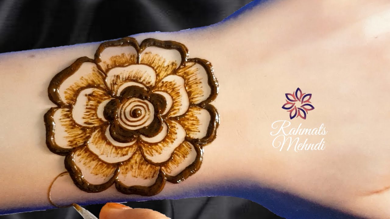 Super easy Rose flower mehndi designs-fullhand mehandi design-Backhand ...