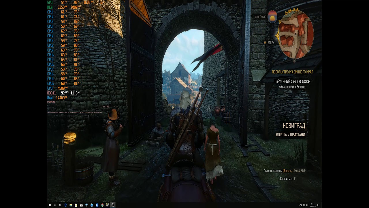 The Witcher 3 1440p Ultra rtx 2080ti 155W 95fps - YouTube