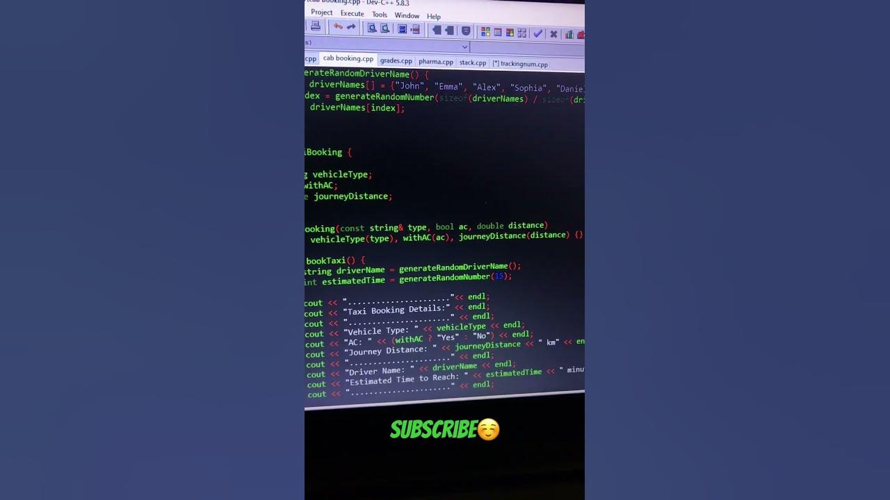 Taxi Details Ide Dev C Cppprogramming Youtube