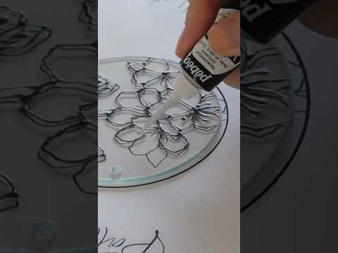 🎨 🌸 Glass Painting Relief Outliner #glasspainting #cherryblossom #paintingclass #pebeo