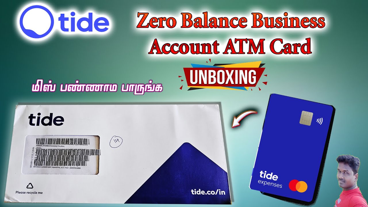 Tide Zero Balance Business Account ATM Card Unboxing in Tamil@Tech and ...