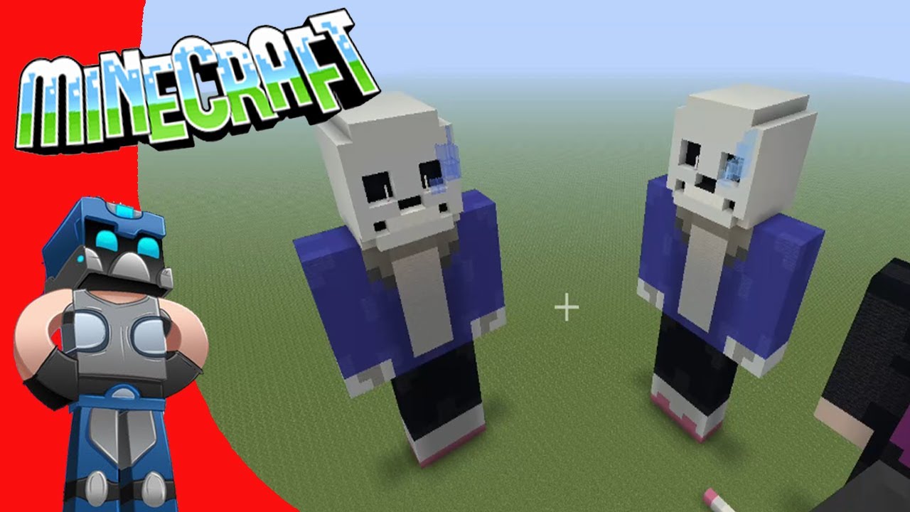 Sans Undertale Skin Pixel art Minecraft Tutorial / Como hacer Estatua ...