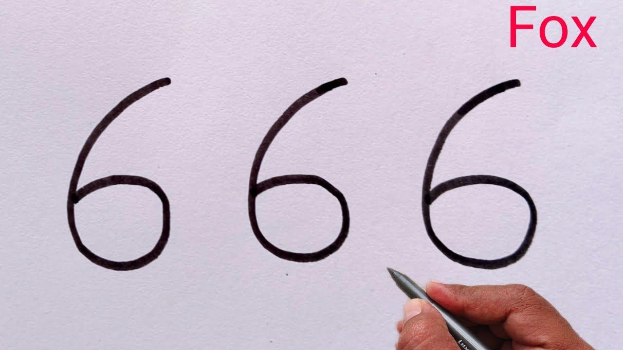 How to draw fox from number 6 | fox drawing easy for beginners | number ...