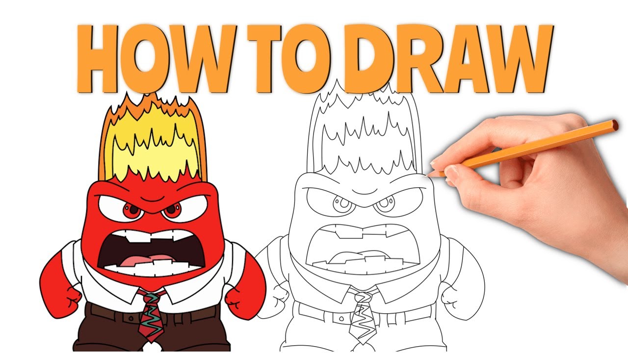 How to draw ANGER from INSIDE OUT 2 - Step By Step Drawing Tutorial ...