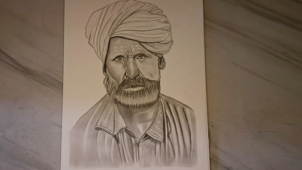 How to draw old man pencil sketch ||step by step drawing ||Khushal Art ...