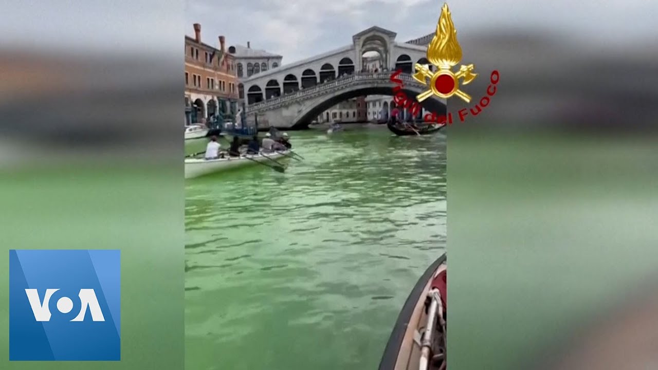 Water in Venice’s Grand Canal Turns Green | VOA News - YouTube