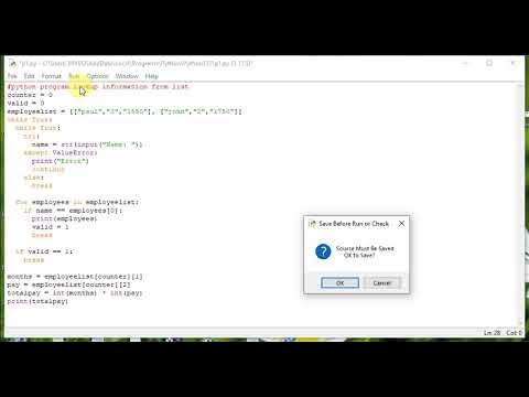 python program lookup information from list - YouTube