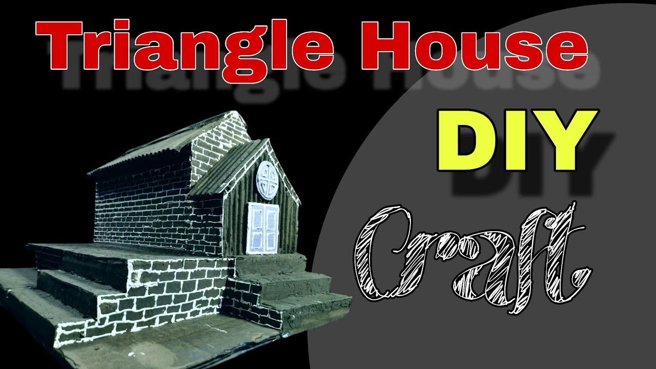 Beautiful cardboard craft || Triangle house how to make || DIY craft ...
