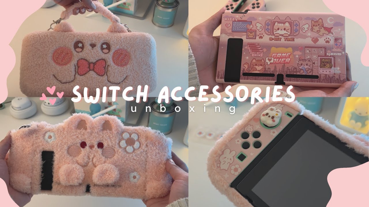 unboxing nintendo switch accessories ft. geekshare | case, thumb grips ...
