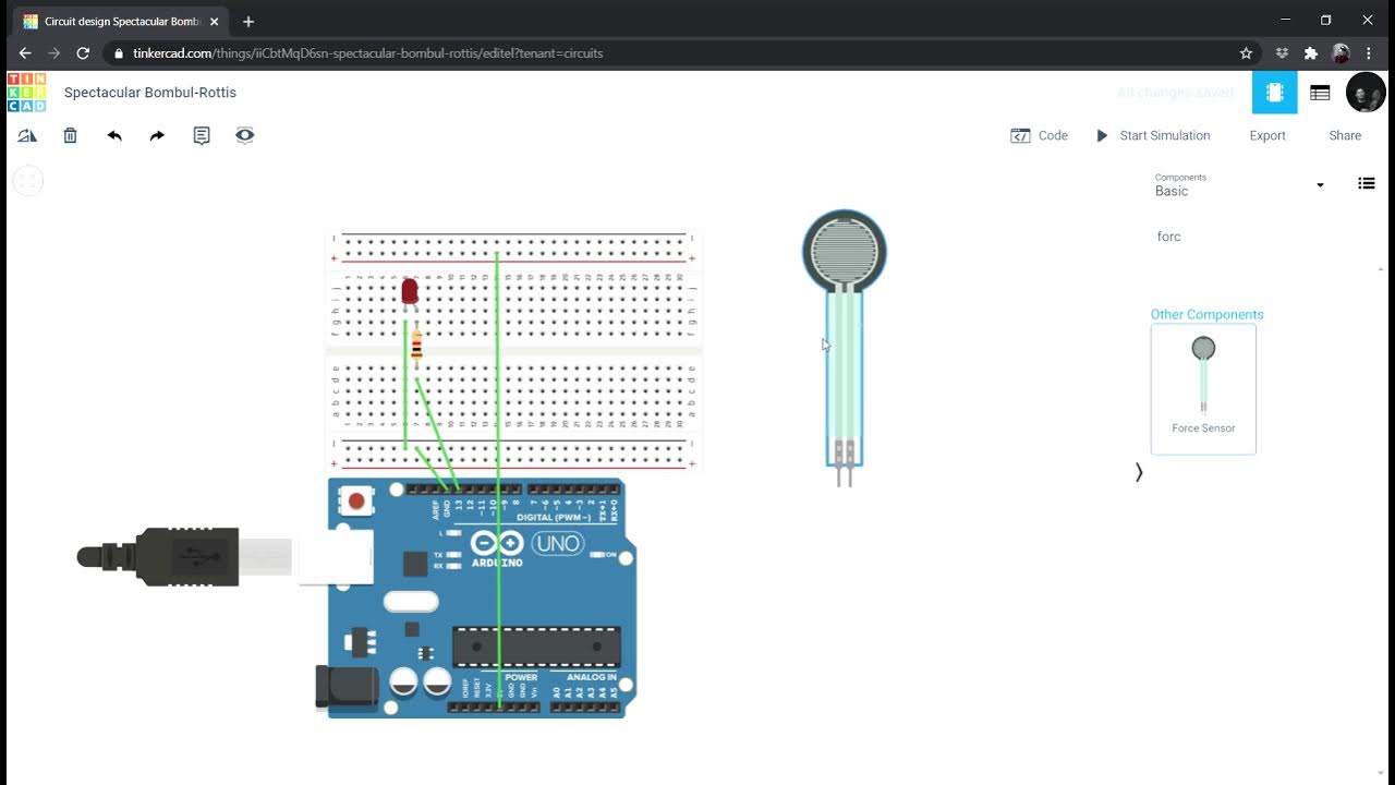 Circuit Diagram | Force Sensor | Tinkercad - YouTube