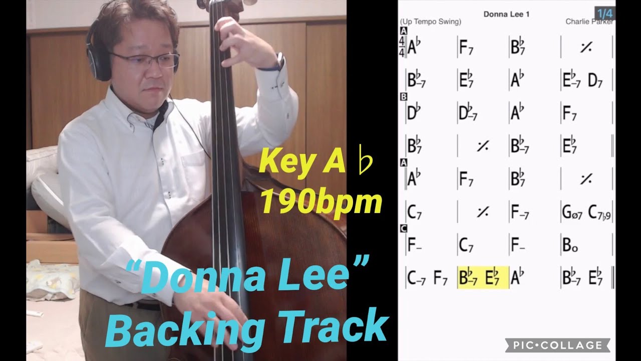 “Donna Lee" Real Bass Backing Track with iRealPro【Key A♭ Tempo 190 Jazz ...