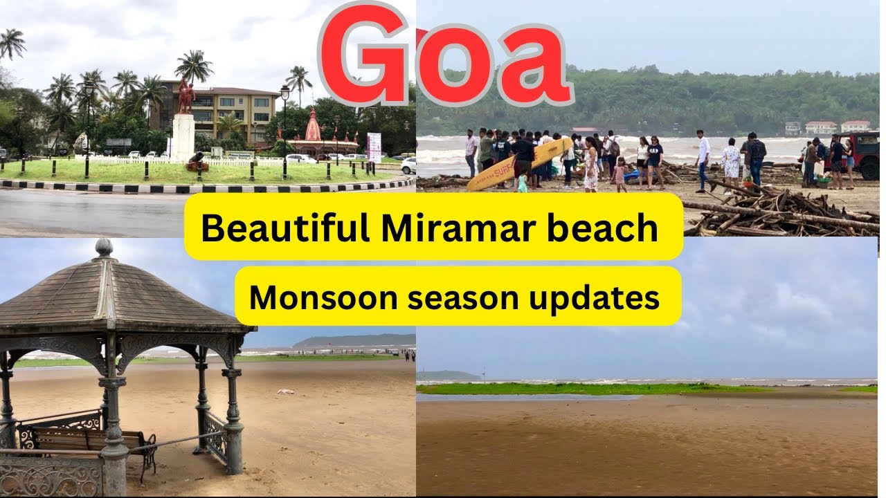 Goa|Miramar Beach Near Panjim Goa|Sauth Goa Beach |Monsoon vlog Goa ...