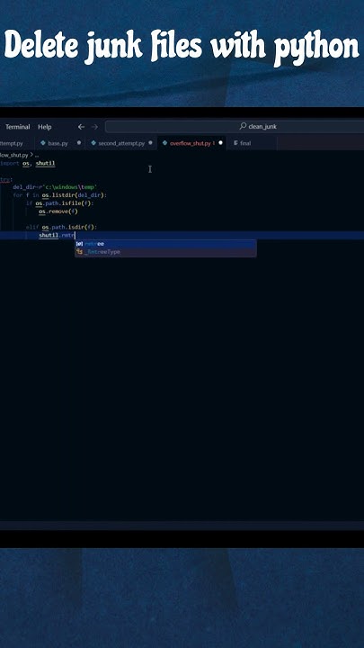 Delete junk files #youtube #python #codingchannel #puzzle # ...