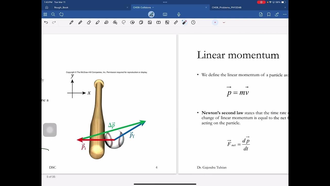 PHY2048 CH09 Momentum Lecture Part I 3 11 25 - YouTube