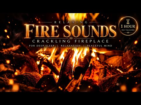 Crackling Fire Sounds 🔥 Cozy Fireplace Ambience for Deep Sleep & Relaxation | 1 Hour