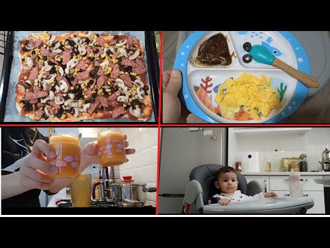 Günlük Vlog 🧘  10 Aylık Bebeğim Bir Günde Neler Yiyor 👶 Pizza Yaptım 🍕 Ek Gıda Süreci 🍽️