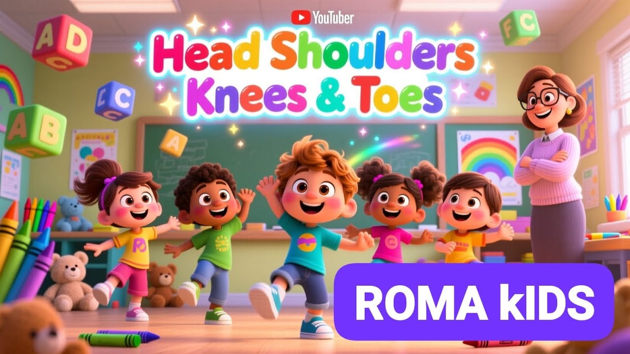 Head and Shoulders Nursery Rhyme | Fun Body Parts Song for Kids ...