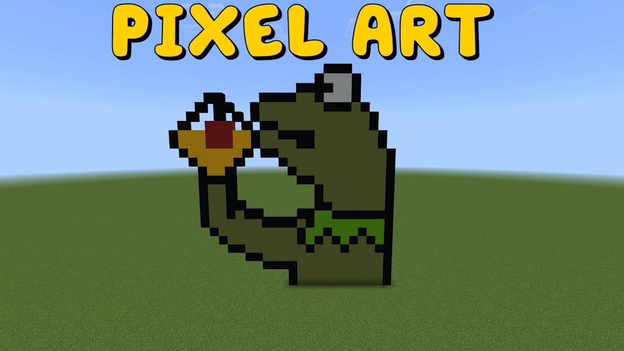 Minecraft Pixel Art Tutorial - Kermit Drinking Tea Meme - YouTube