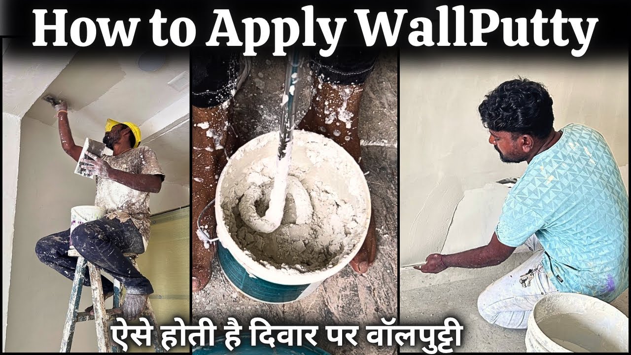 How to Apply WallPutty | Corners Par Putty Kaise Kare | How to Mix ...