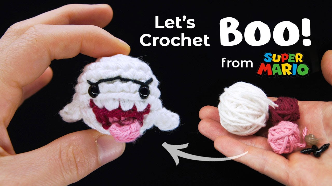 Crocheting a Miniature Boo the Ghost from Super Mario Bros || Nintendo ...