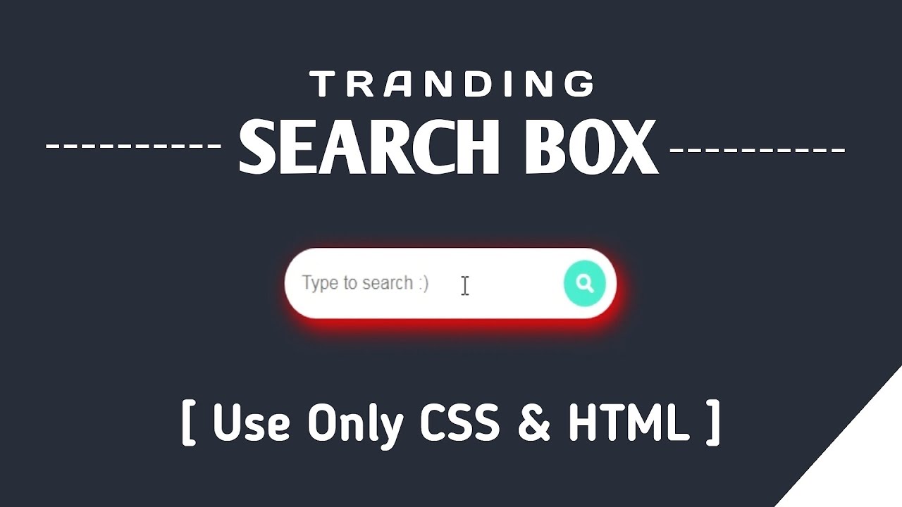Amazing Animated Search Bar Using Only Css And Html Tutorial Trending Search Bar Hover Effect